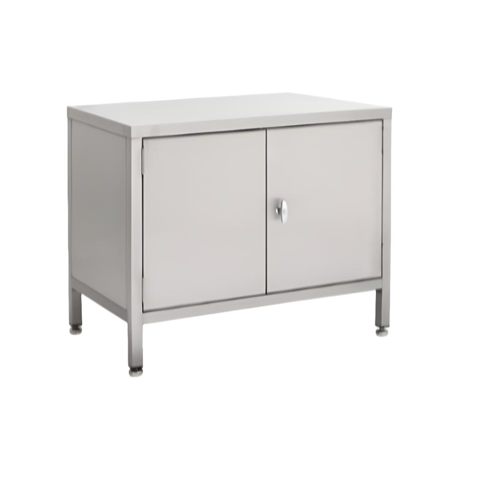 Klik og se Rustfri skab med ben, 1200x600x840 - 2 låger, CSS – HandyDK