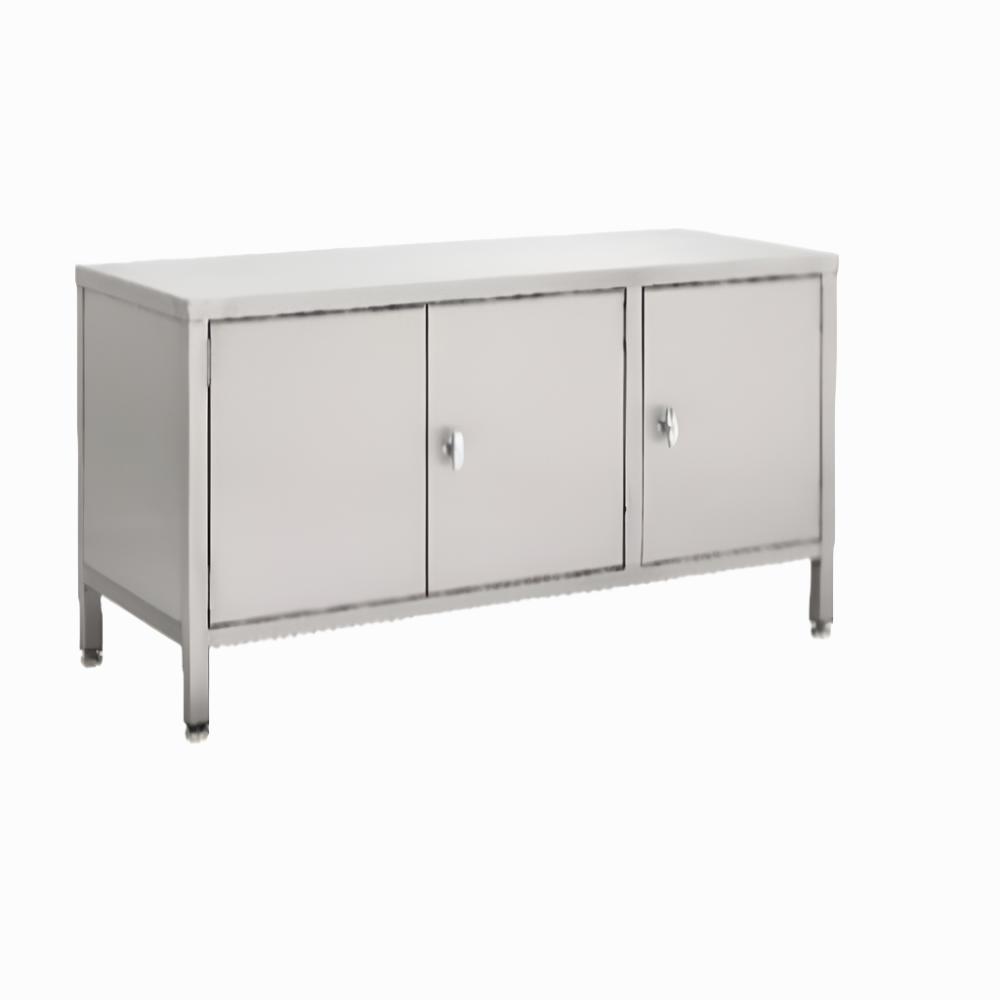 Rustfri skab med ben, 1500x600x840 - 3 låger, CSS