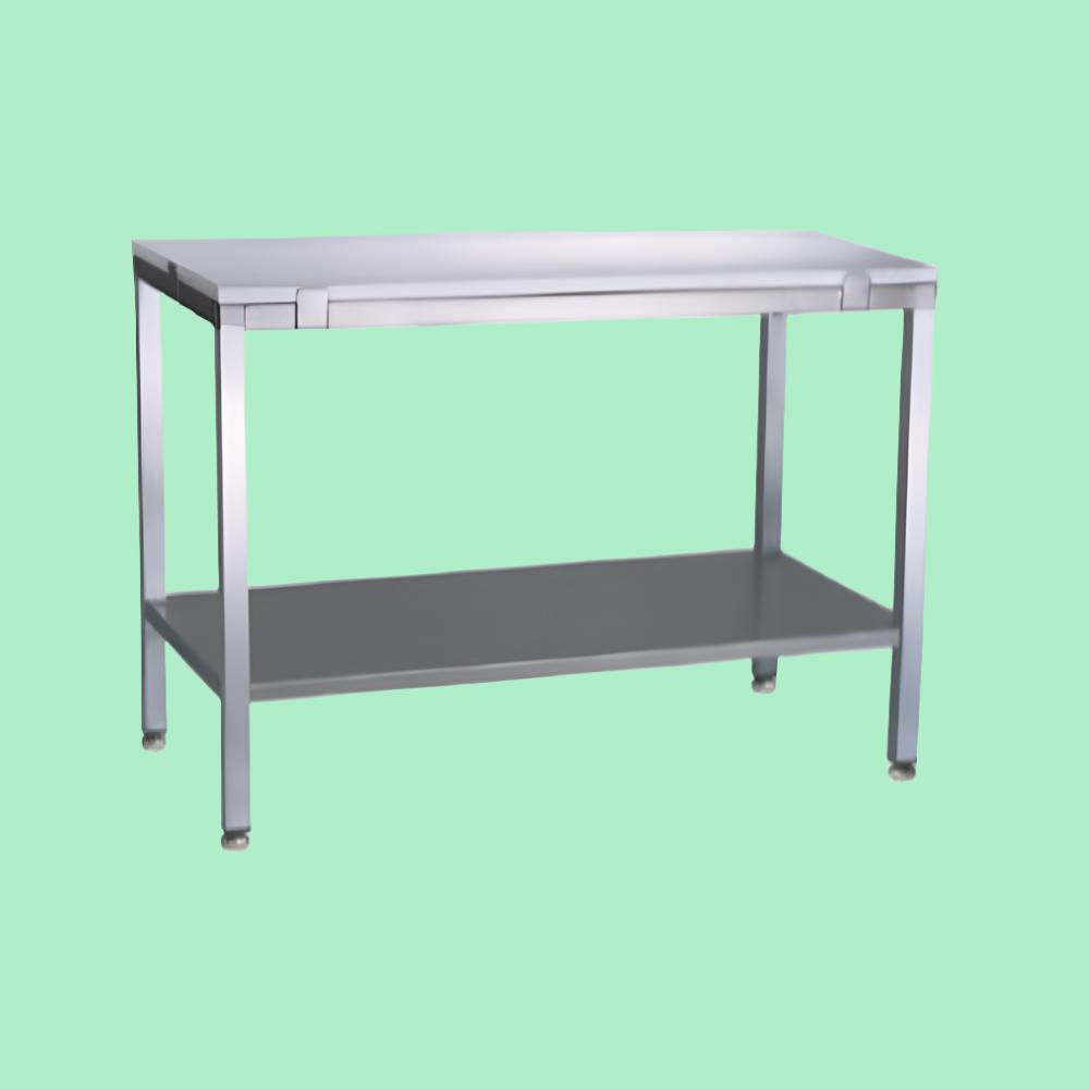 Rustfri bord med pladehylde og PE-plade, 1800x750x840, TSPLU