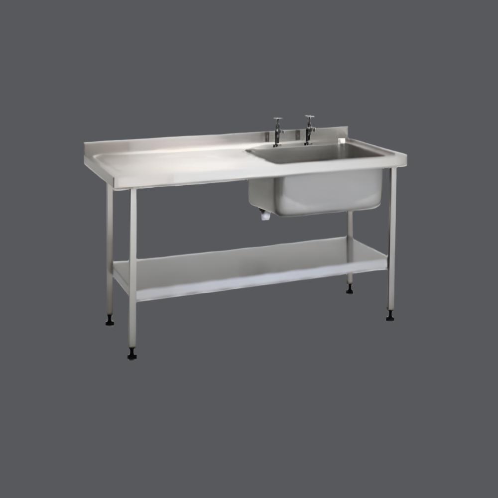 Klik og se Rustfri bord med 1 vask og 1 afløbsplade, SSE – HandyDK