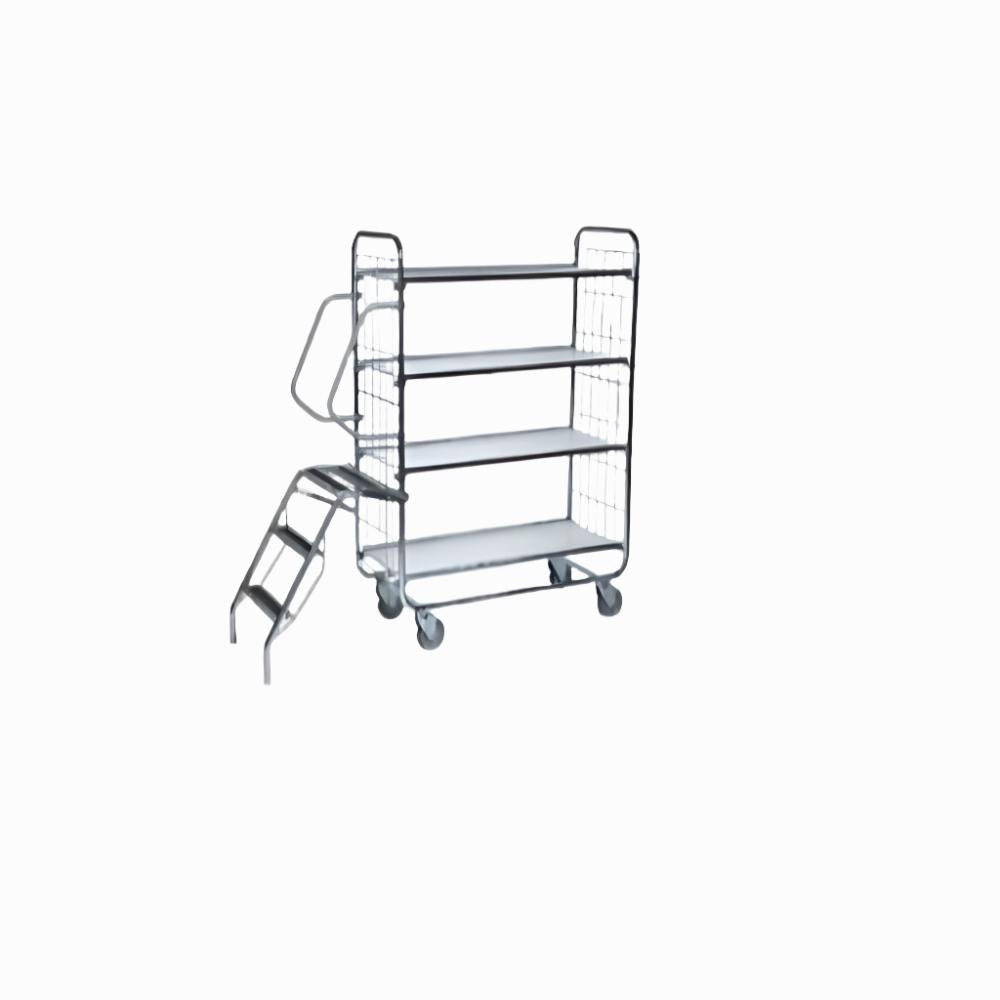 Letvægts linnedvogn - 4 plan, 945x470x1590, 250kg, 8000-4M med stige ...